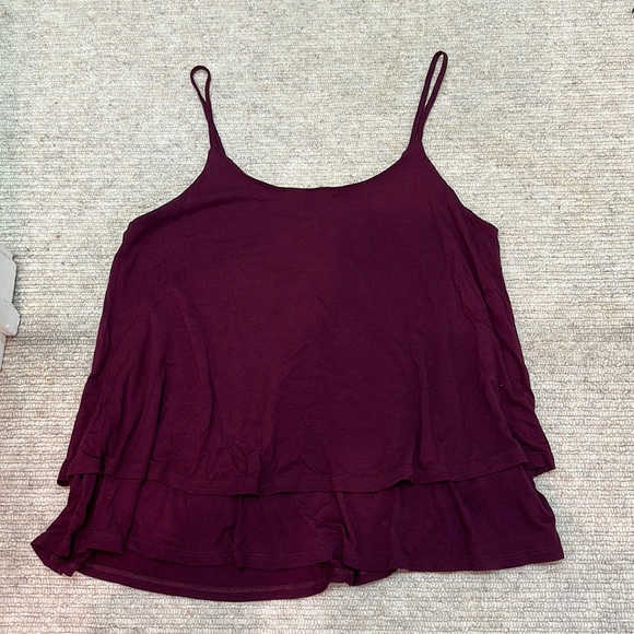GAP | Tops | Super Cute Maroon Gap Tank With Cute Layers At The Bottom ...